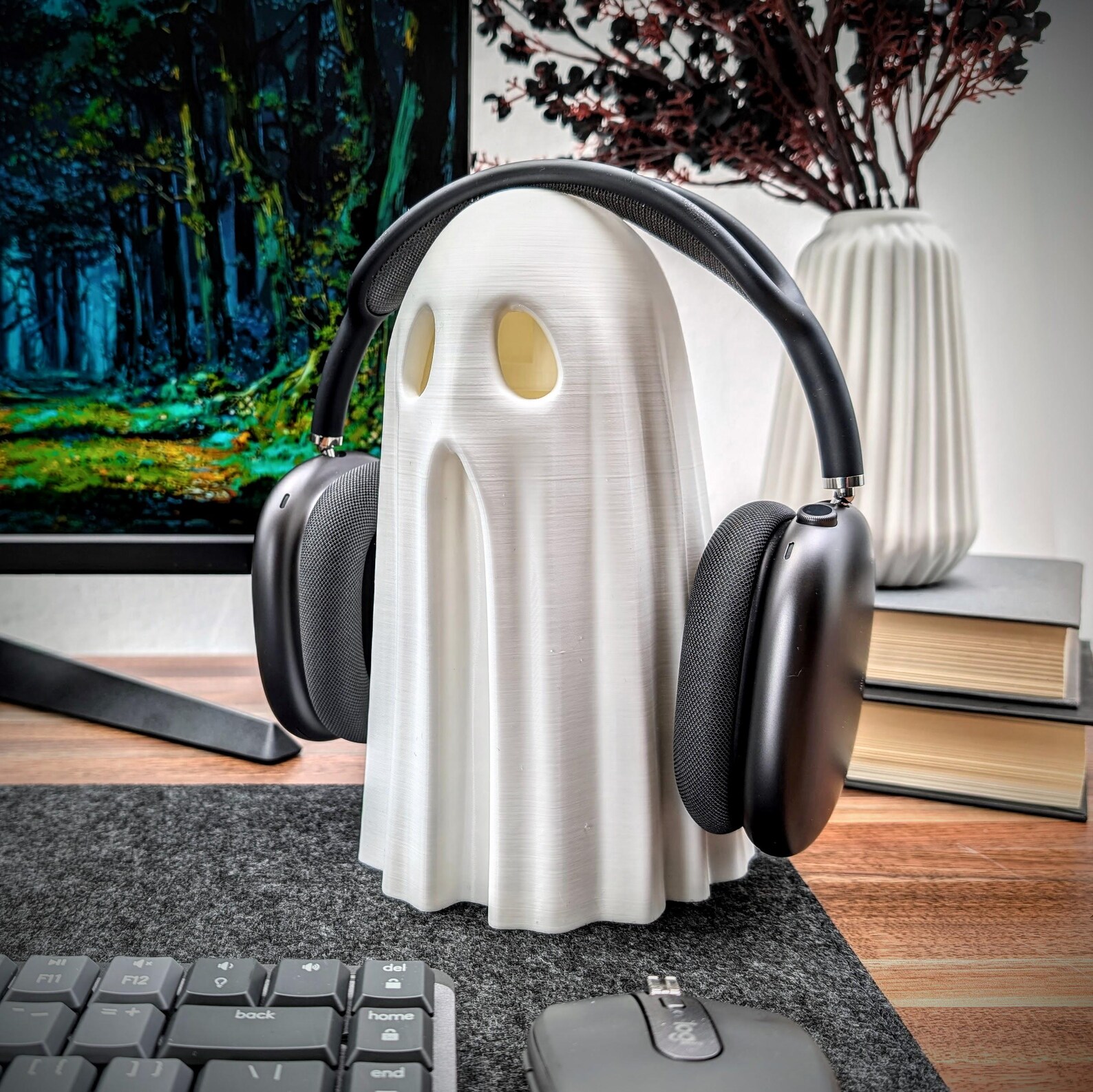 Ghost Headphone Stand - Cute Kawaii Ghost Headset Holder - Gaming Setup ...