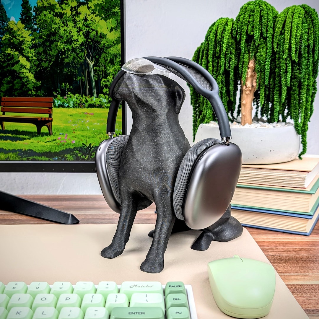 Dog Headset Holder - Puppy Gaming Accessories - Low Poly Dog Sculpture ...