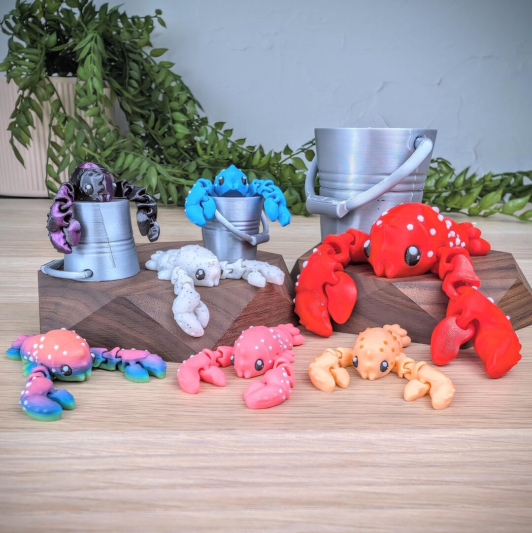 Lobster Fidget Toy, Lobster W/ Can Articulating Fidgets, Nautical Desk ...
