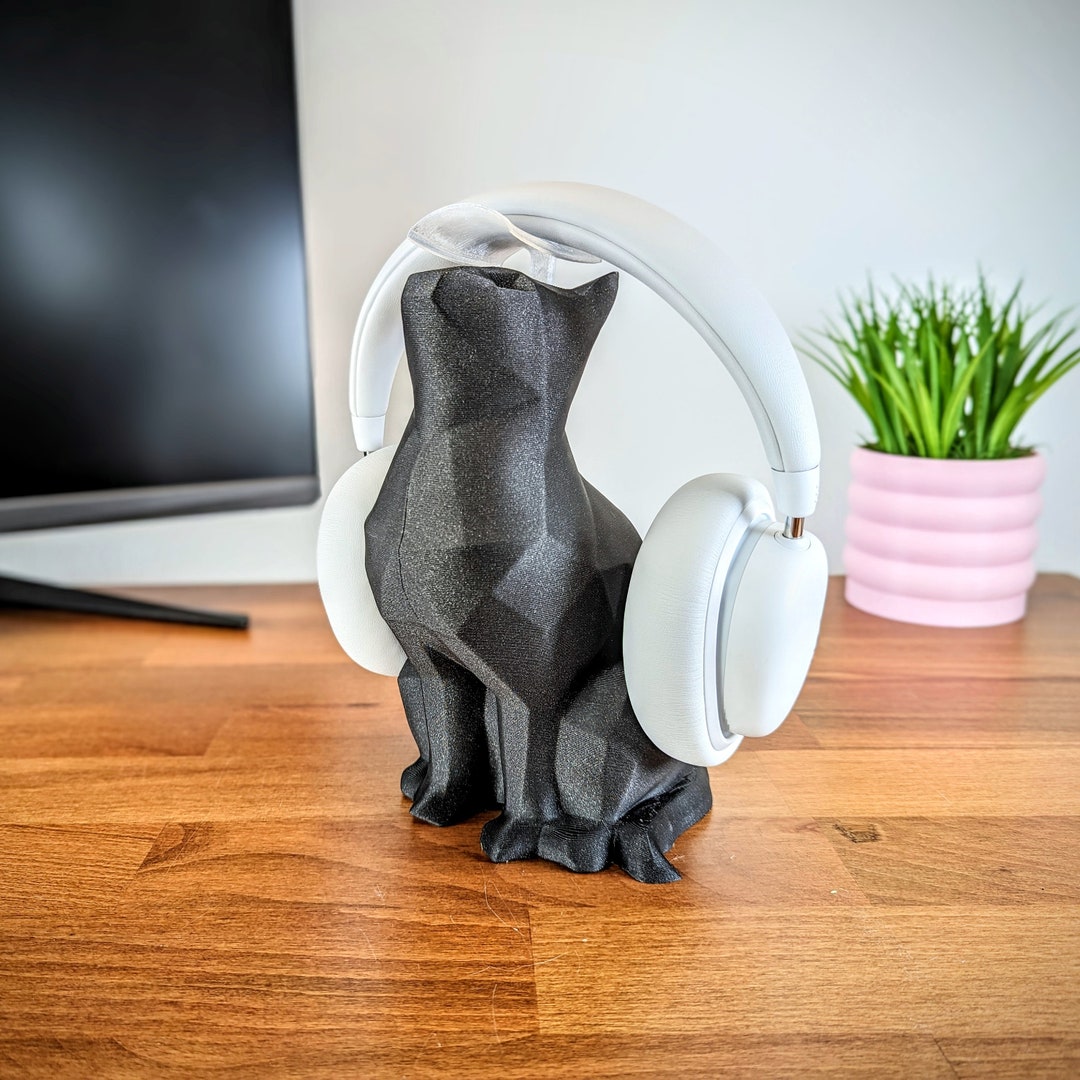Cute Cat Headphone Stand Cat Headset Holder Kawaii Desk Decor Cat ...