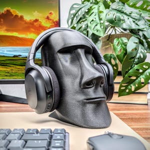 Moai Headphone Stand - Headset Holder - Sculpture Easter Island ...