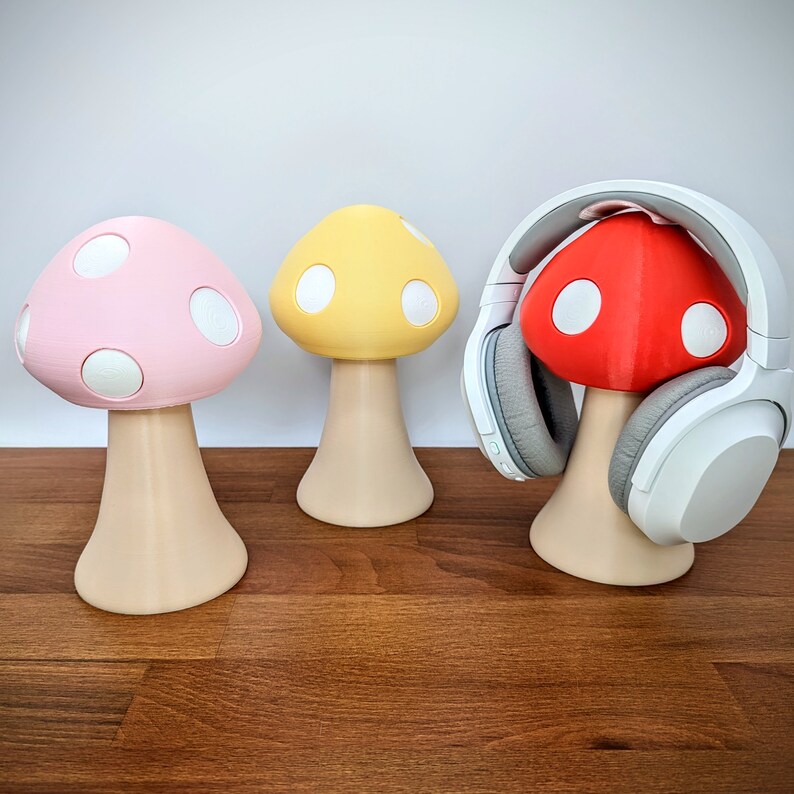 Mushroom Headphone Stand Kawaii Gamer Girl Headset Holder - Etsy