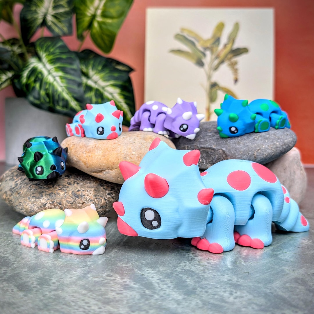 Triceratops Fidget, Articulating Dinosaur Fidget, Dino Birthday Party ...