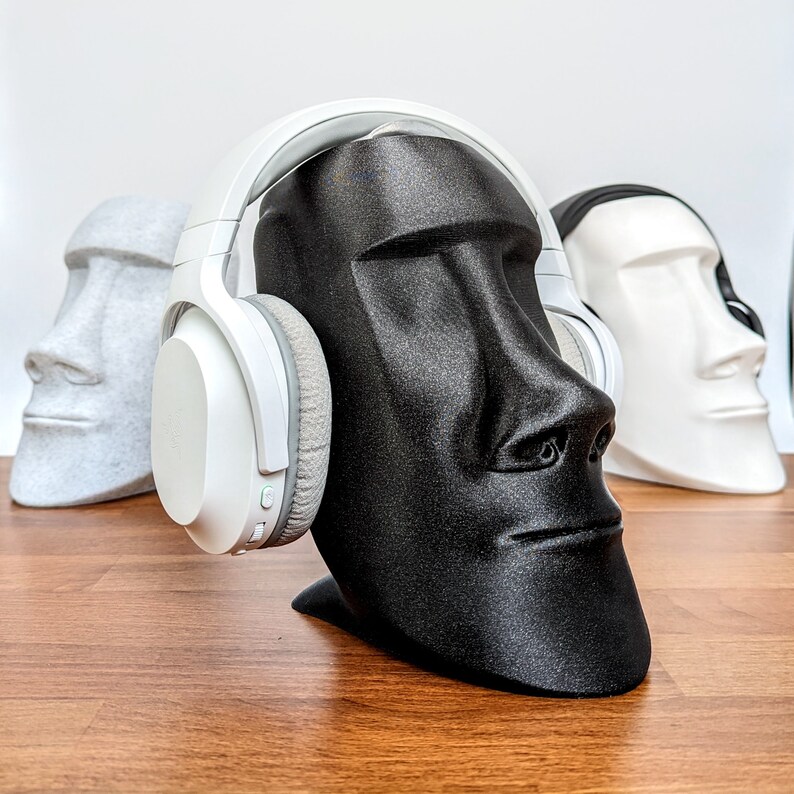 Moai Headphone Stand Headset Holder Sculpture Easter Island - Etsy