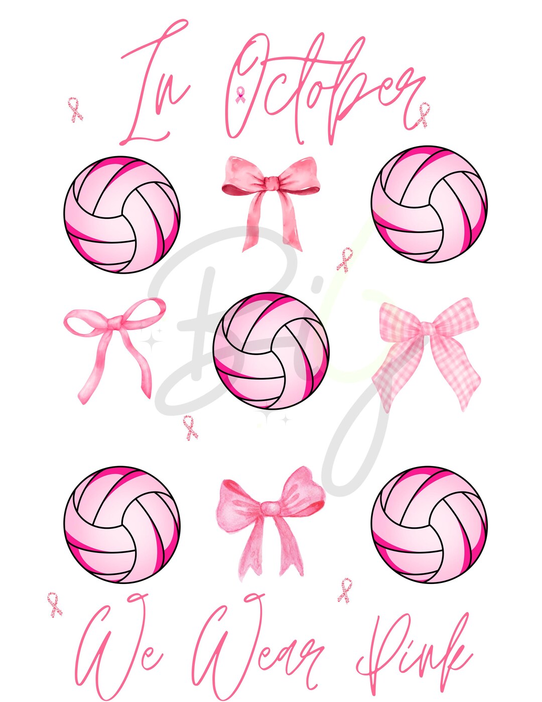 In October We Wear Pink Volleyball PNG ONLY - Etsy