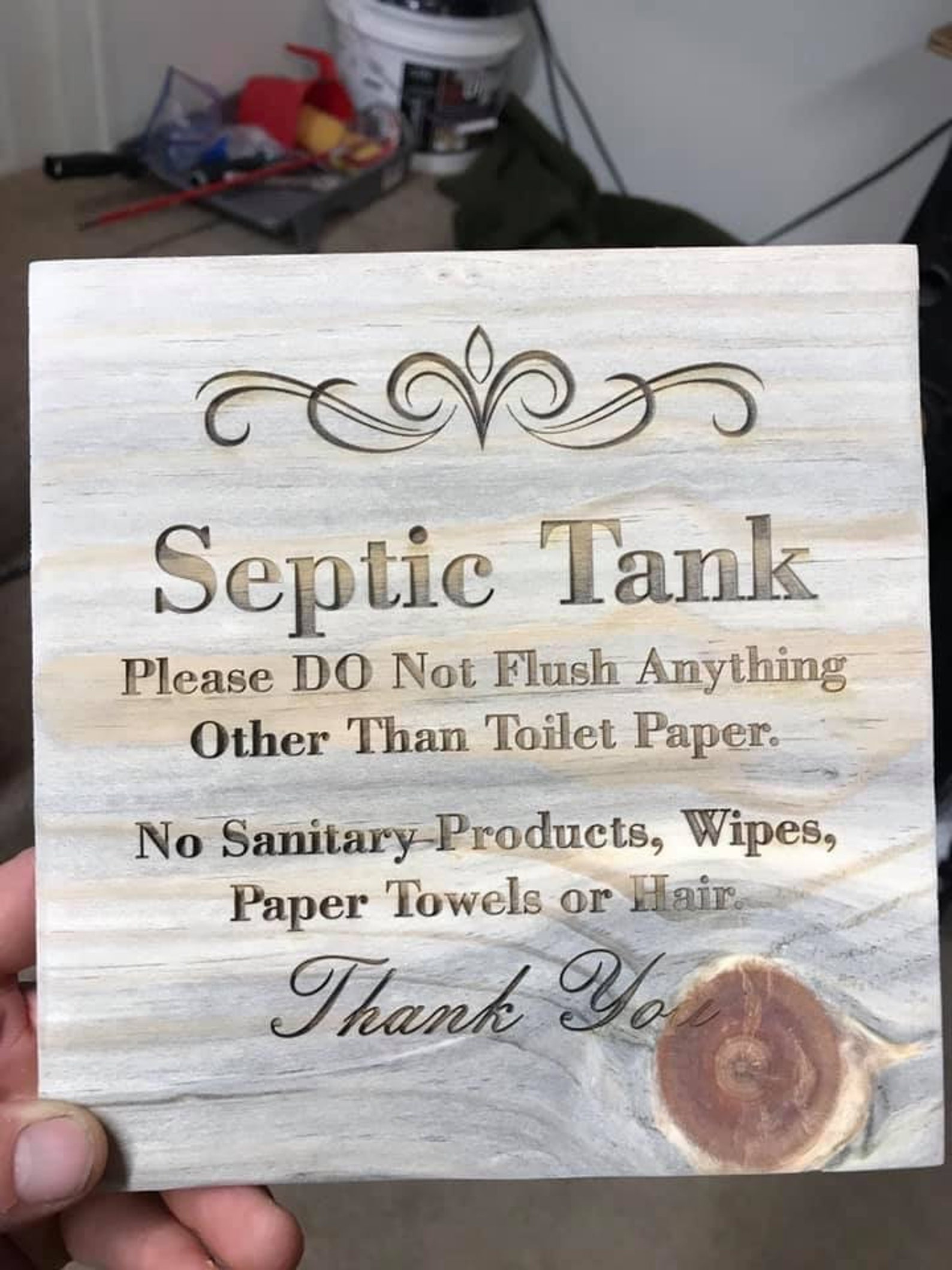 Rustic Septic Tank Bathroom Sign - Etsy