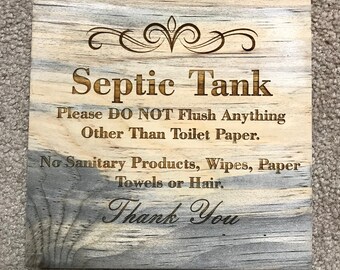 Funny Bathroom Signs for Septic Tank | Etsy