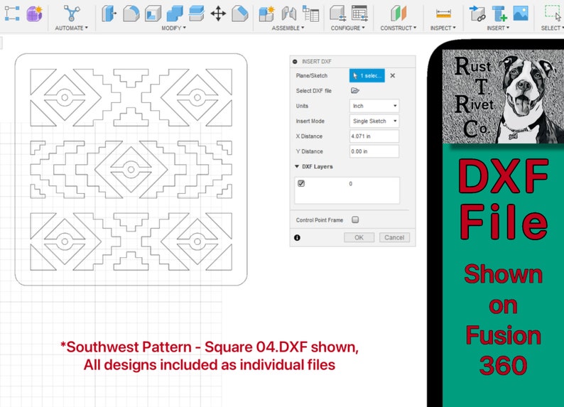 Southwest Pattern (square) Digital Files - SVG DXF PDF - Etsy