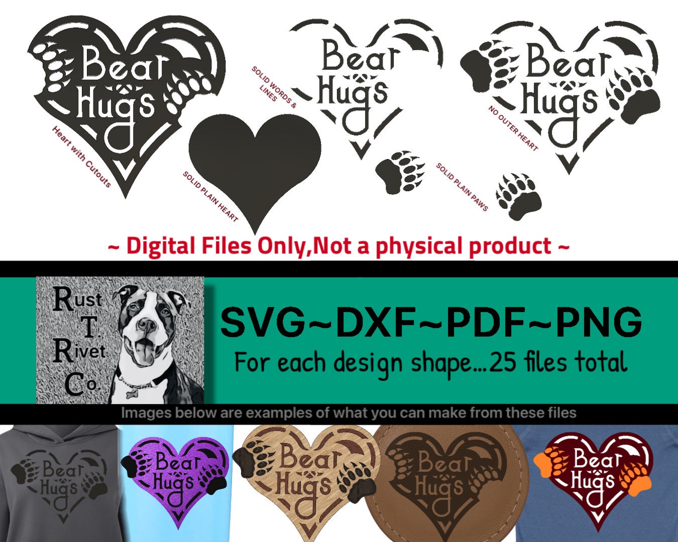 Bear Hugs Design Set SVG DXF PNG digital Files - Etsy