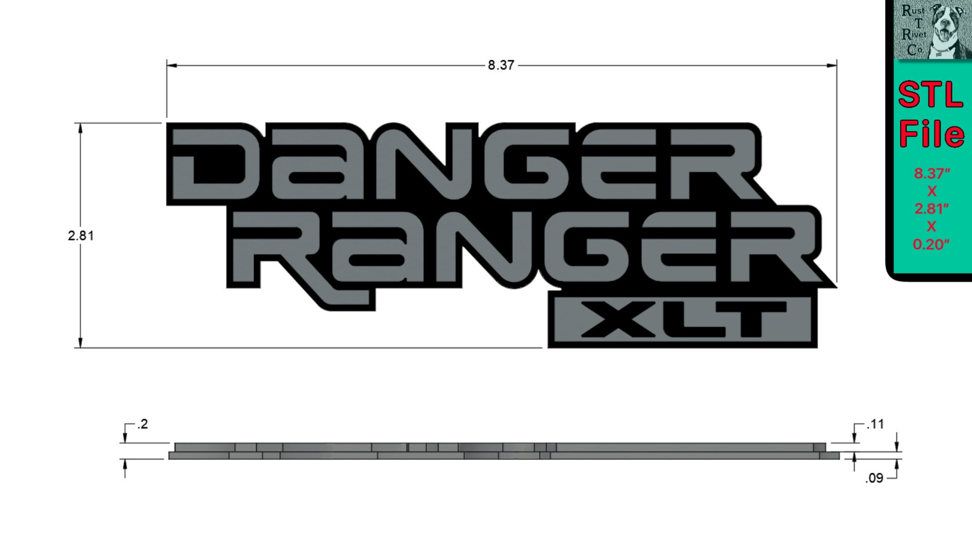 Danger Ranger XLT Emblem 2D/3D - Etsy