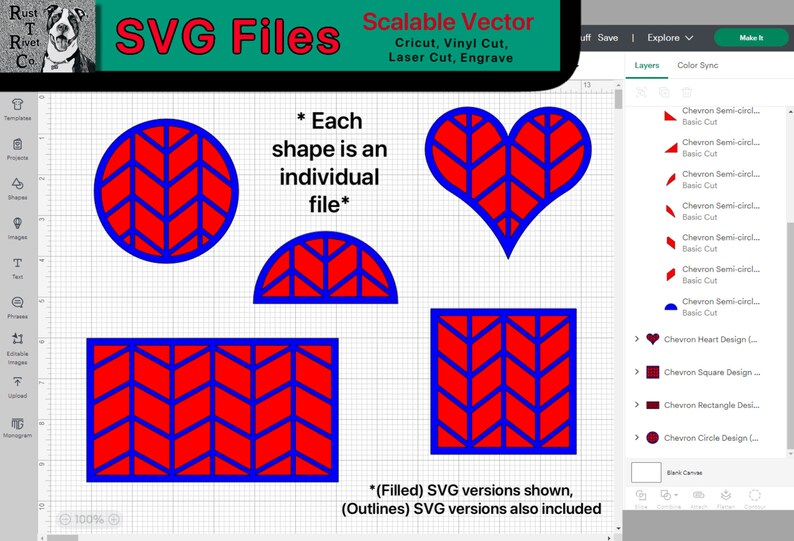 Chevron Shape Design Set - SVG STL DXF (2D/3D) (digital Files) - Etsy