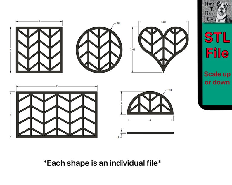 Chevron Shape Design Set - SVG STL DXF (2D/3D) (digital Files) - Etsy