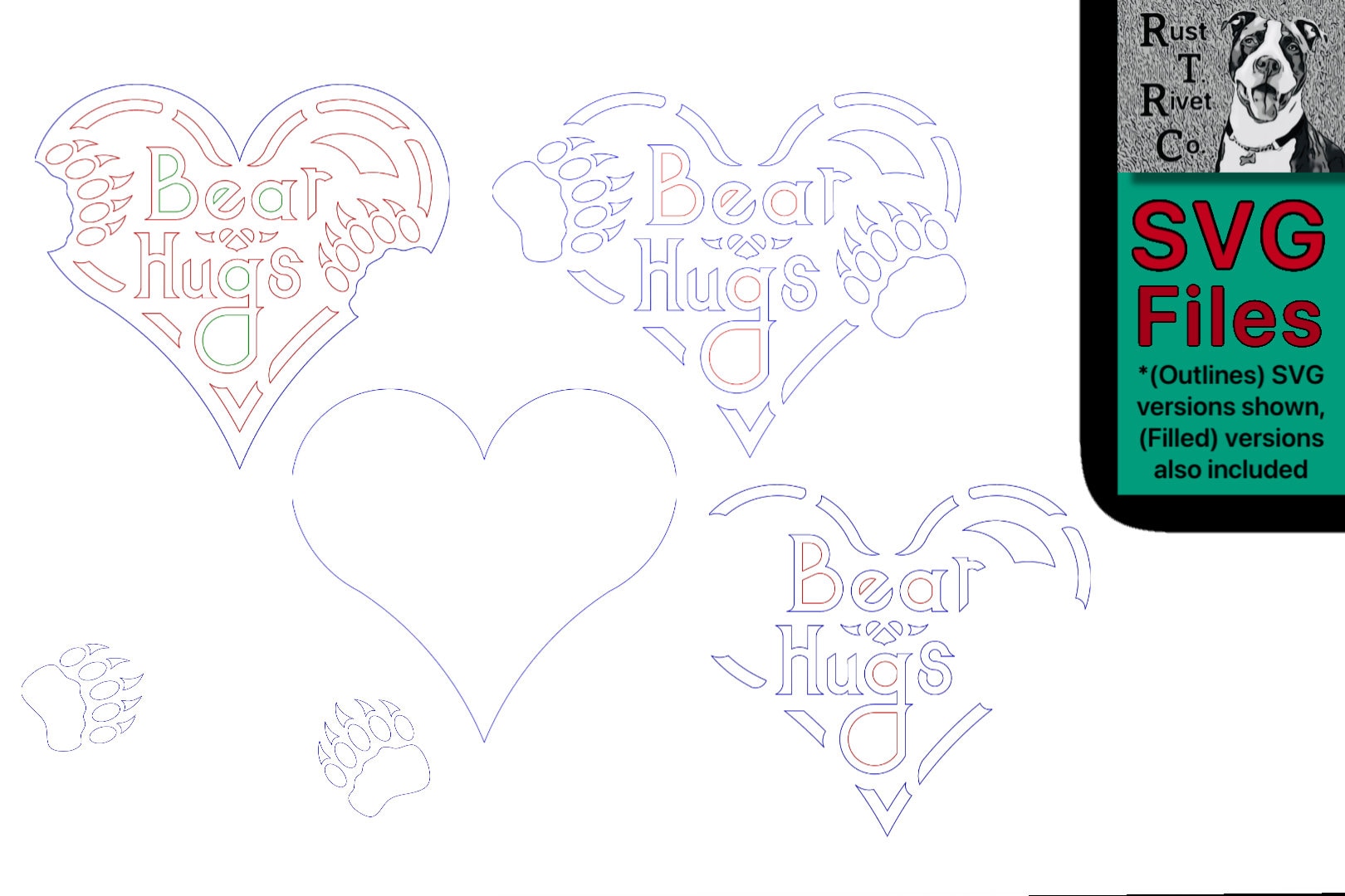 Bear Hugs Design Set SVG DXF PNG digital Files - Etsy