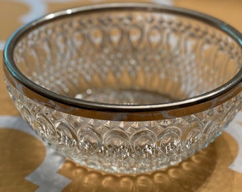 Silver Glass Bowl | Etsy