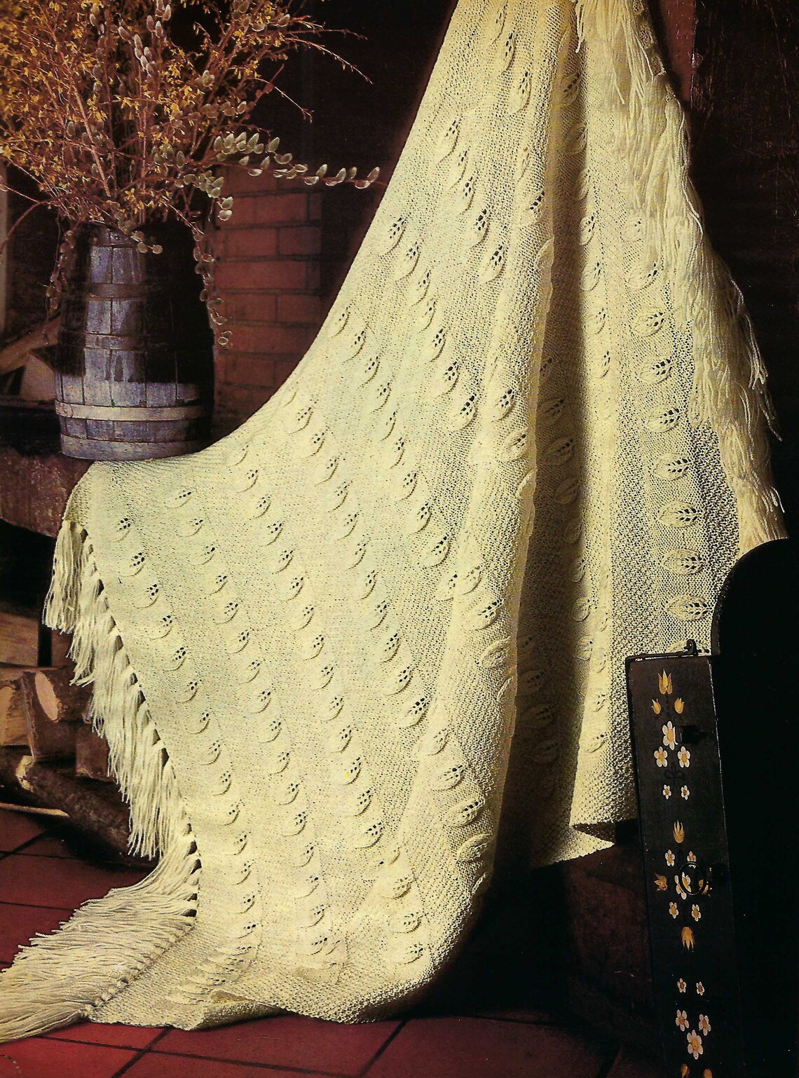 Leaf Afghan Vintage Knit Pattern PDF - Etsy