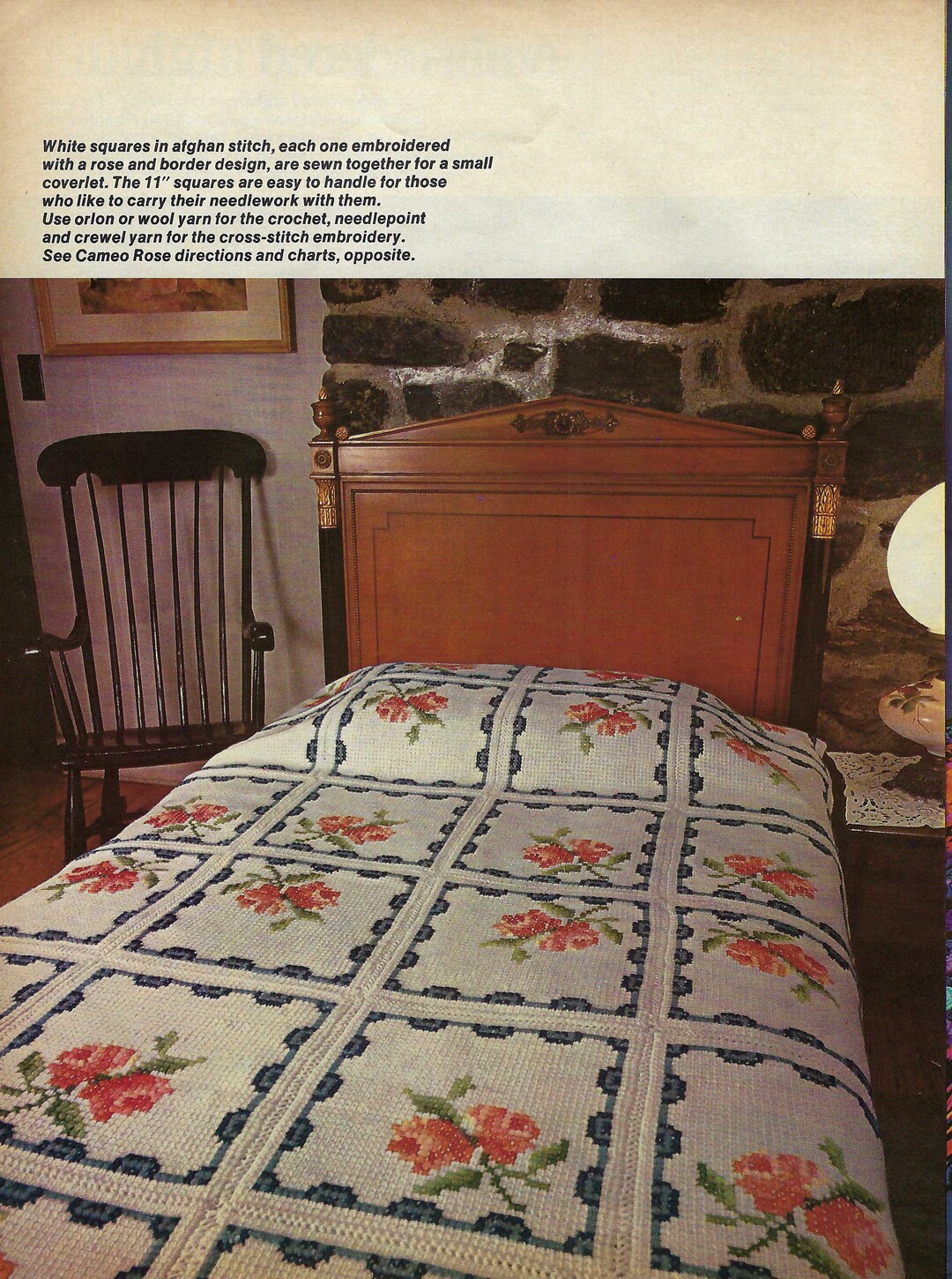 Cameo Rose Bedspread Vintage Crochet Pattern PDF - Etsy
