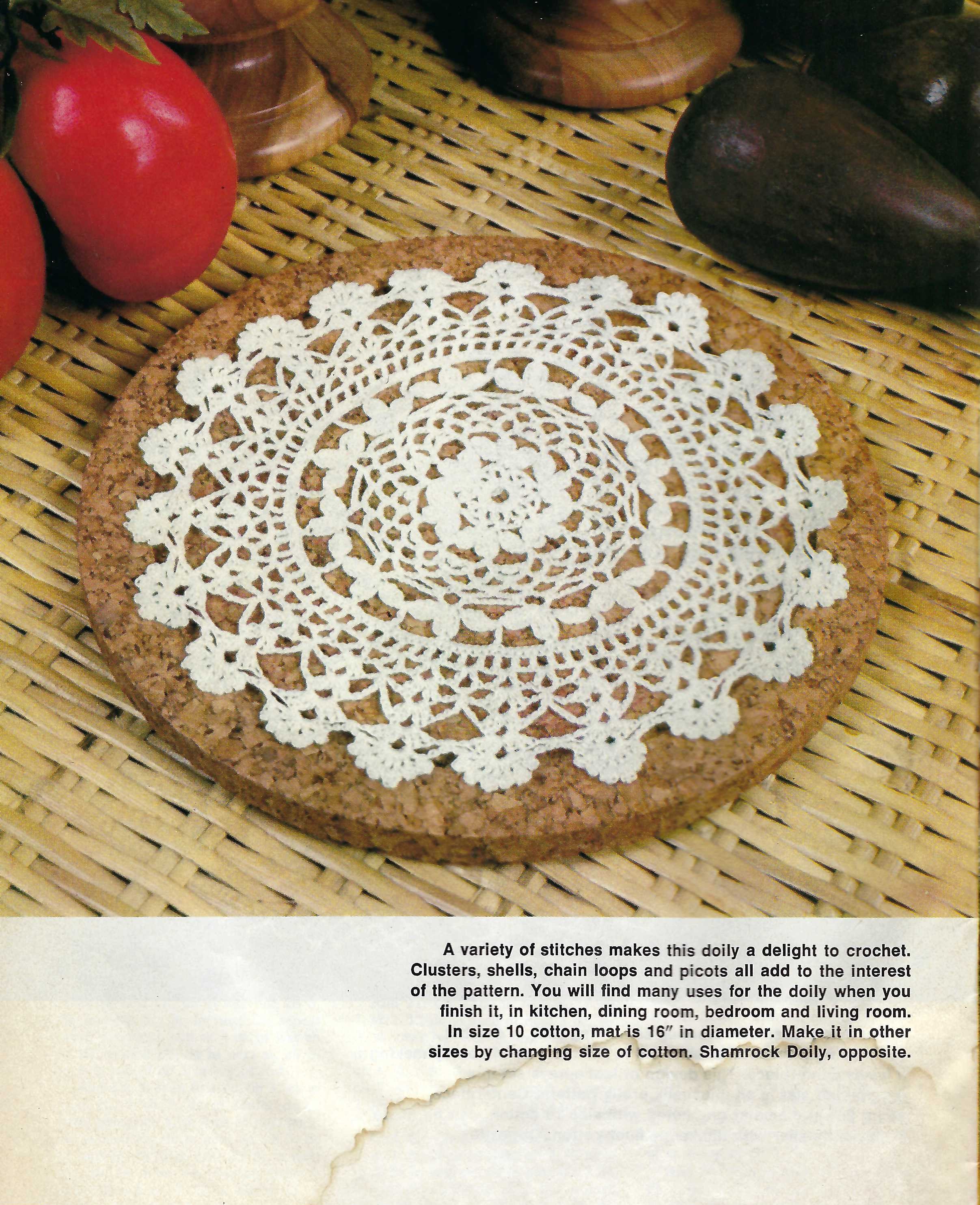 Shamrock Doily Vintage Crochet Pattern PDF Etsy