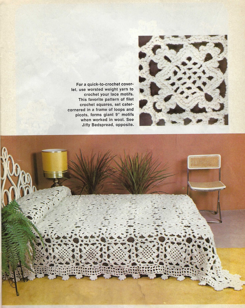 Jiffy Bedspread Vintage Crochet Pattern PDF - Etsy