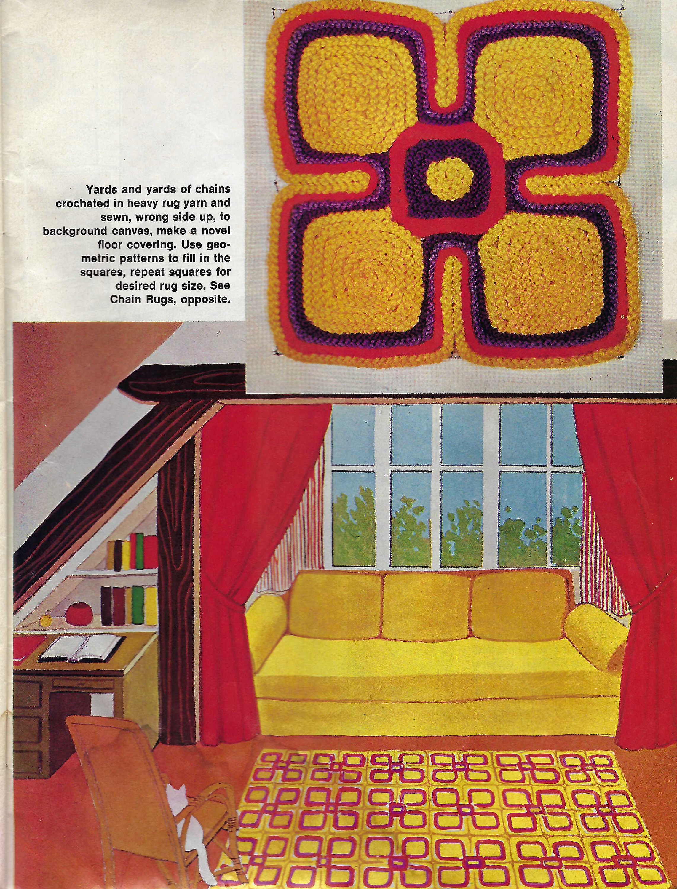 Chain Rug Vintage Crochet Pattern PDF - Etsy