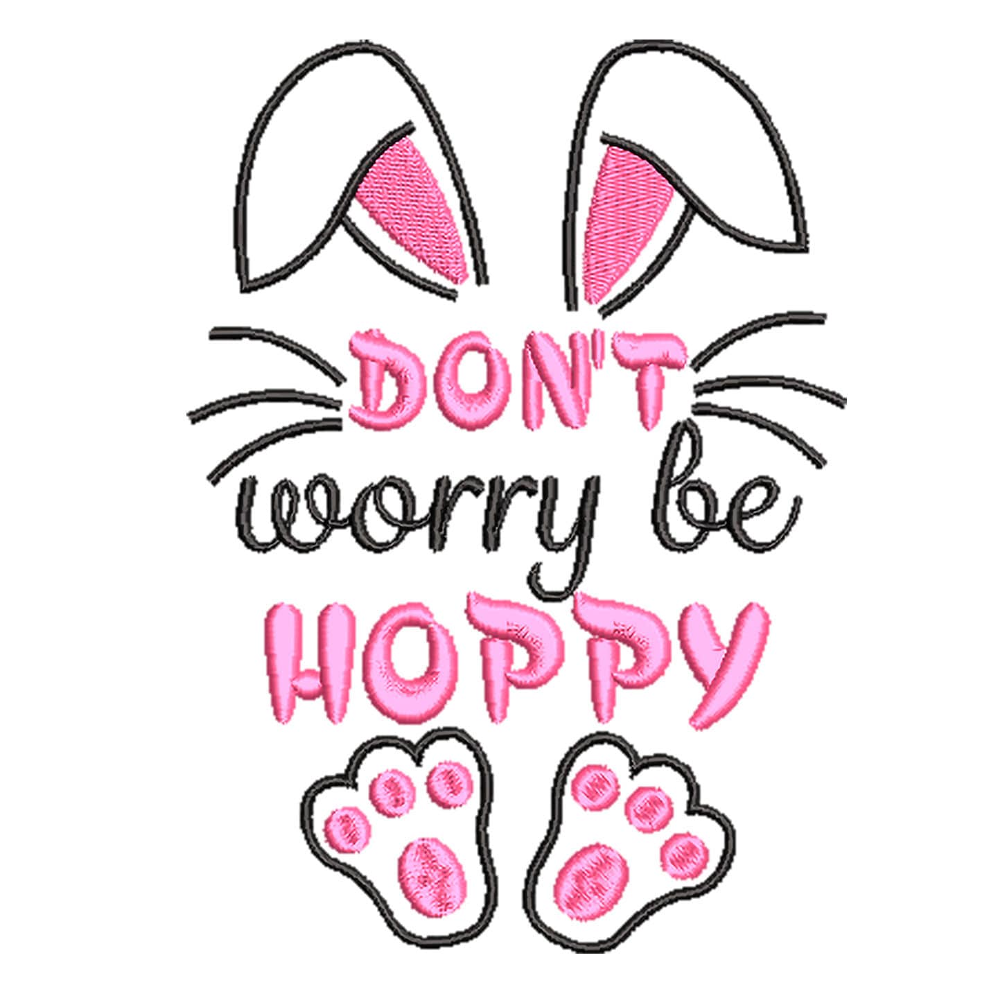 Easter Funny Embroidery Design, Don't Worry, Be Hoppy - Etsy