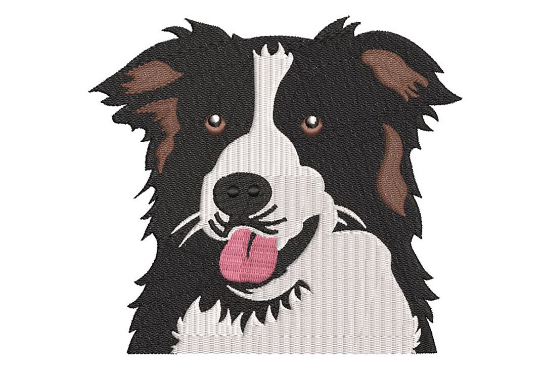 Stickdatei Hund Stickmuster, Stickdatei Border Collie, 2 Größen - Etsy.de