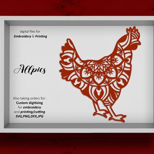Hen Mandala Cutting SVG Files, Clipart Instant Download, Cutting DXF ...