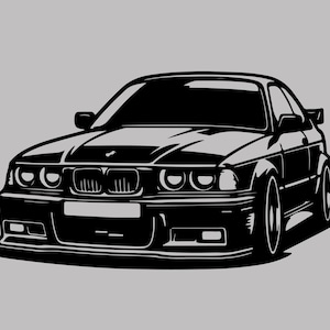 BMW E36 Classic Car, Cutting SVG Files, PNG Sublimation, High ...