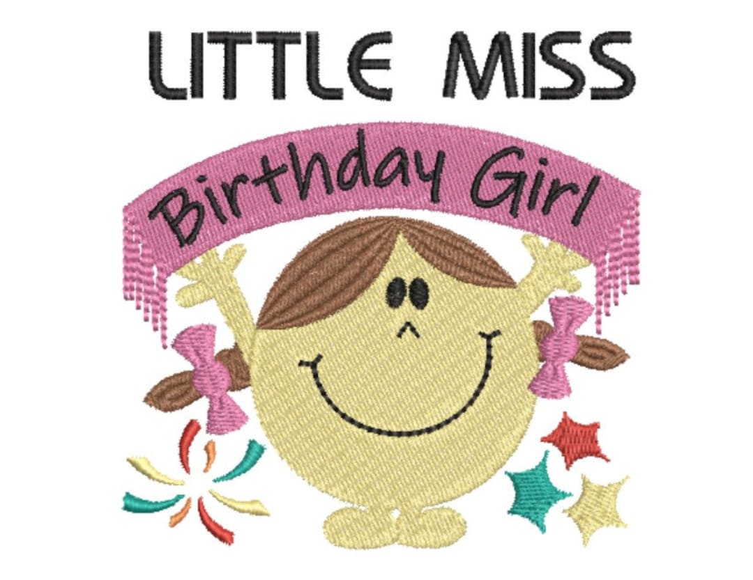 Embroidery Design for Girls. Little Miss Birthday Girl, Machine ...