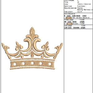 Royal Queen Crown Embroidery Files, 8 Sizes Embroidery Design - Etsy