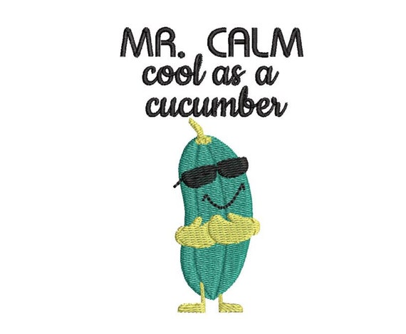 Mr. Men Meme Mr. Calm Cool Cucumber Embroidery Machine Files. - Etsy Canada