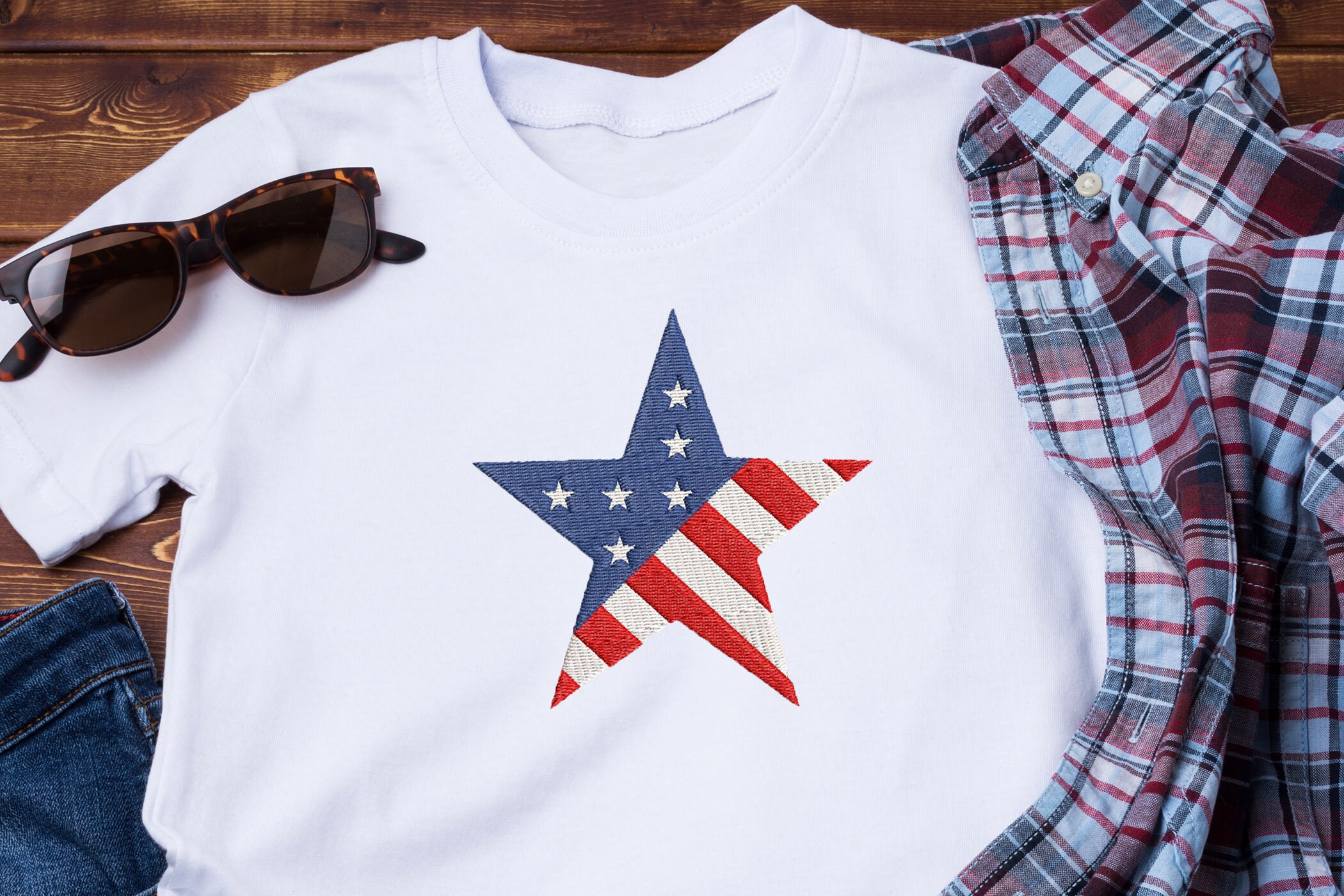 Embroidery Design American Flag Star Shape Embroidery Design. - Etsy