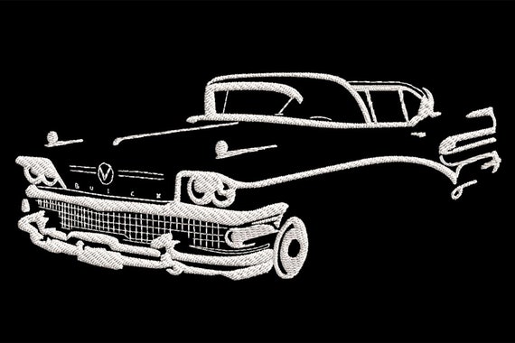 Embroidery Design Buick Car One Color Minimal Embroidery File | Etsy