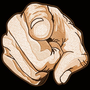 Aesthetic Finger Pointing Embroidery Design With Chalk Drawing Effect 5 ...