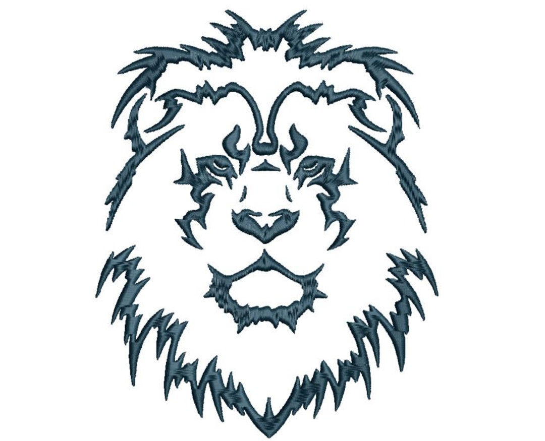 Embroidery Machine Files. Lion One Color Embroidery Design 2 Sizes - Etsy