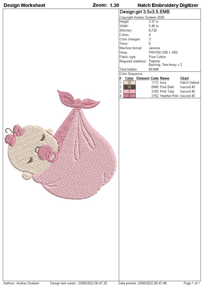 Baby Girl Embroidery Machine Files, Instant Download Embroidery Design ...