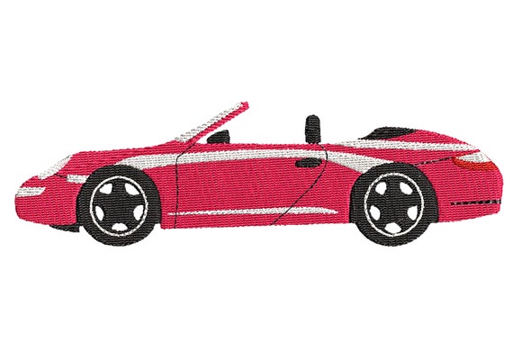 Embroidery Designs Car Porsche 911 Convertible 2006 Minimalist | Etsy