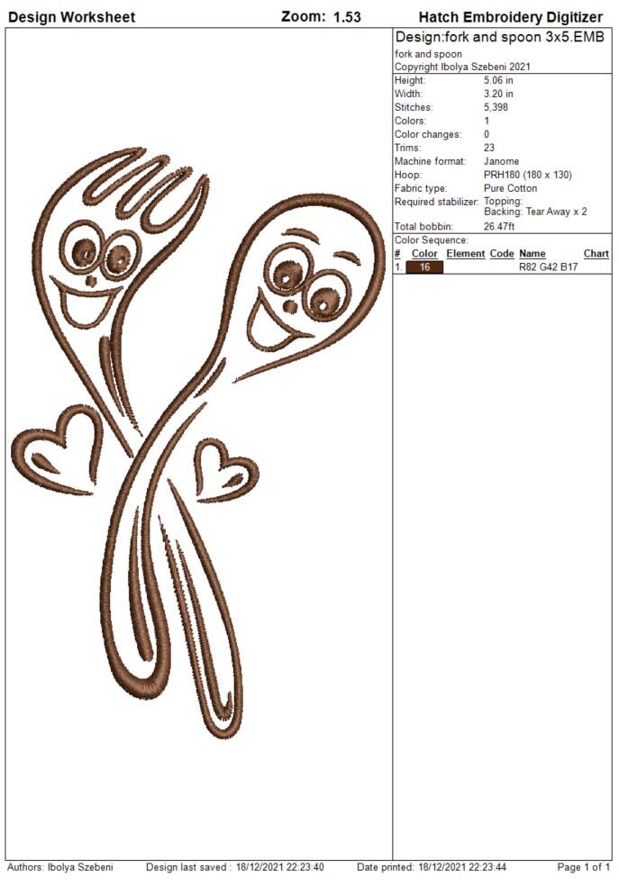 Embroidery Designs Fork and Spoon Kitchen Towel Minimal Trendy - Etsy