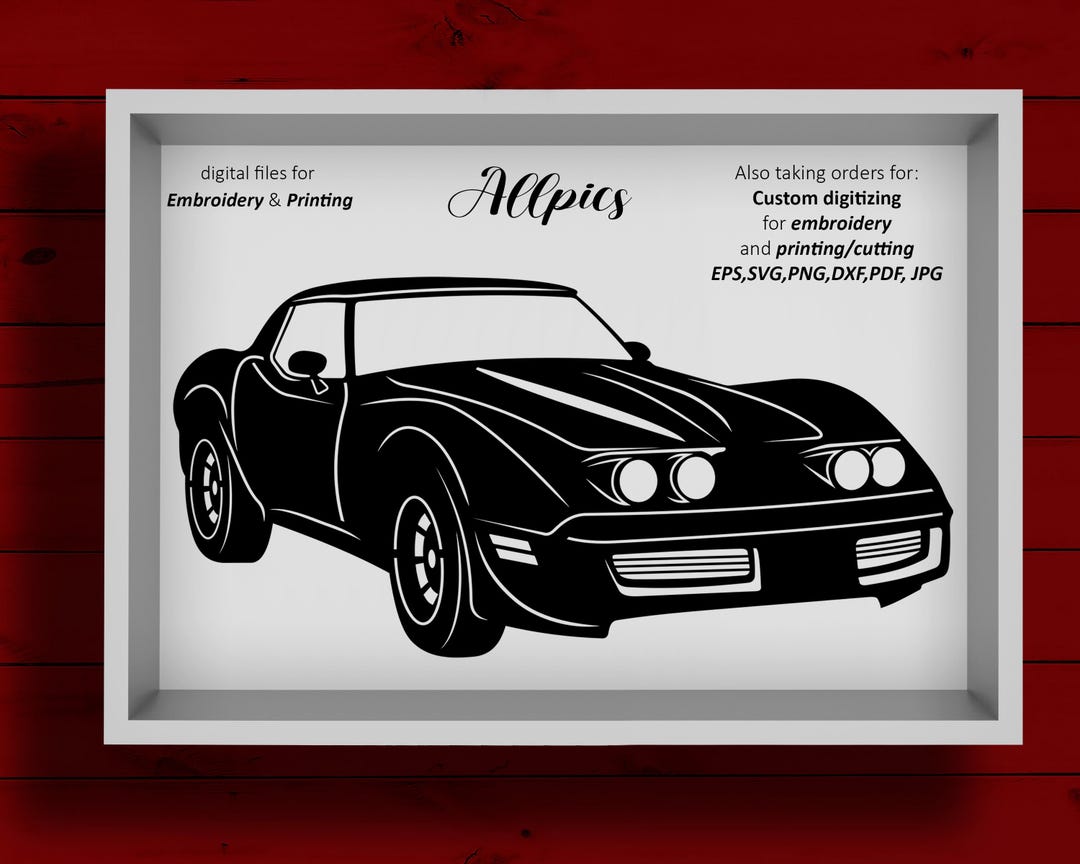 Corvette C3 Cutting SVG Files, Clipart Instant Download, PNG ...