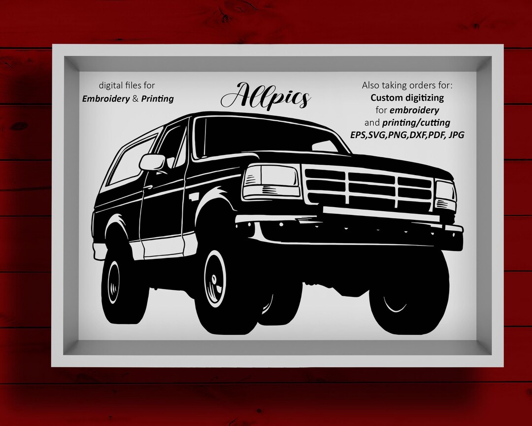 Ford Bronco 1995 SVG File, Bronco Clipart PNG, Tshirt Sublimation ...