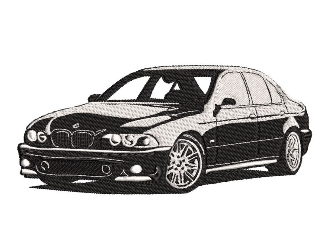 Machine Embroidery Files BMW E39 M5 Minimalist Car Embroidery Design 2 ...