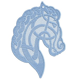 Embroidery Machine Files Horse FSL Pendant Embroidery Design 3.9"x2.7 ...