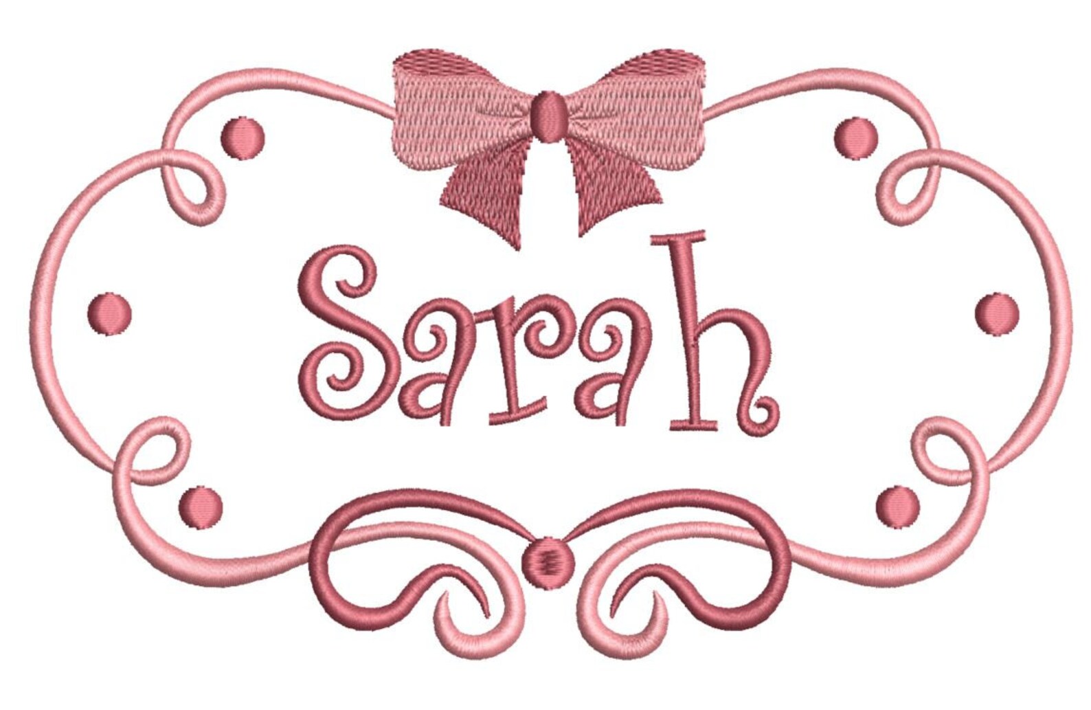 Embroidery Design Bow Monogram Frame With or Without Knockdown Stitch 4 ...