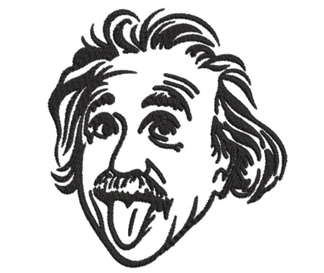 Embroidery Machine Files, Einstein Minimalist Embroidery Design 3 Sizes ...