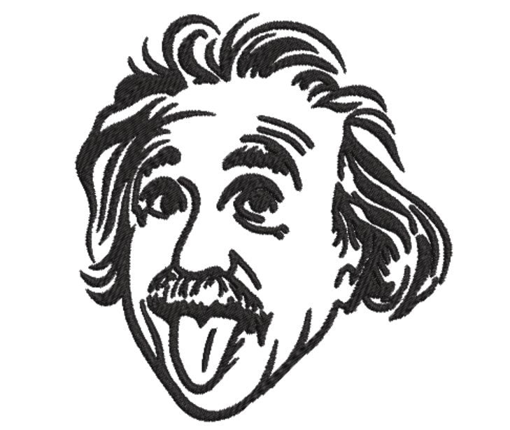 Embroidery Machine Files Einstein Minimalist Embroidery - Etsy