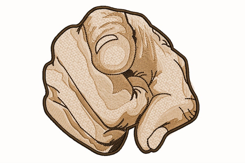 Finger Pointing Embroidery Design: Chalk Drawing Effect (5x7) (digital ...