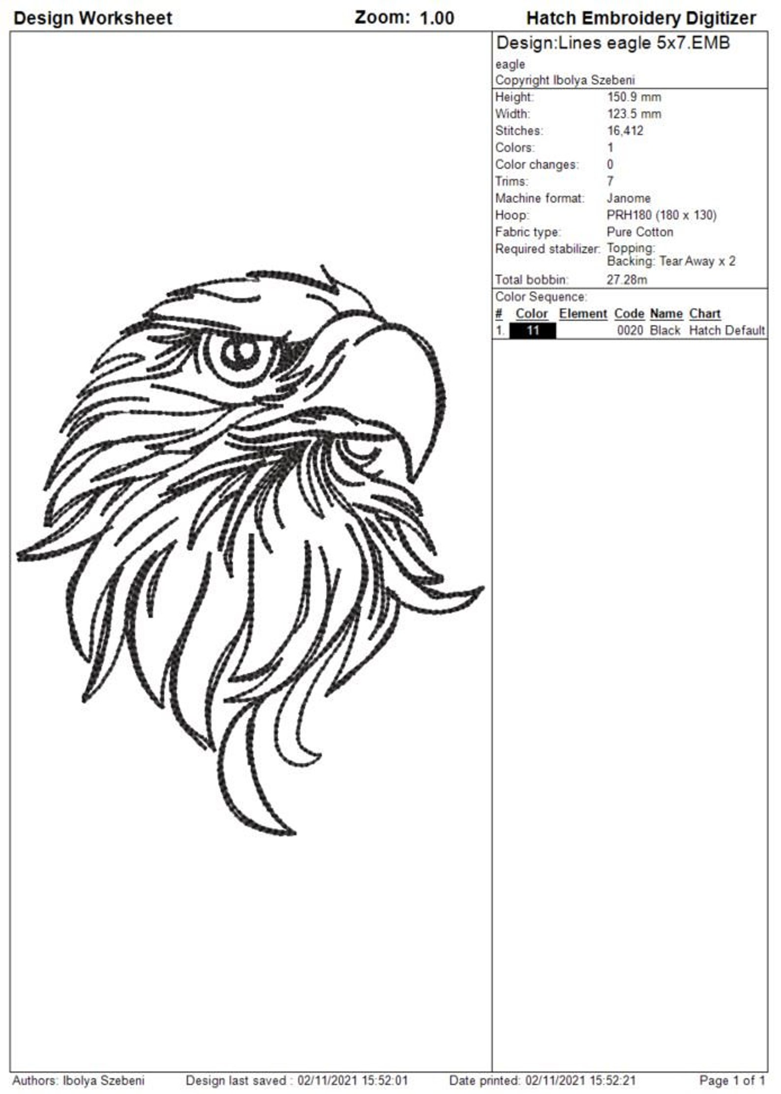 Embroidery Design Eagle Line Drawing Minimal Embroidery File - Etsy