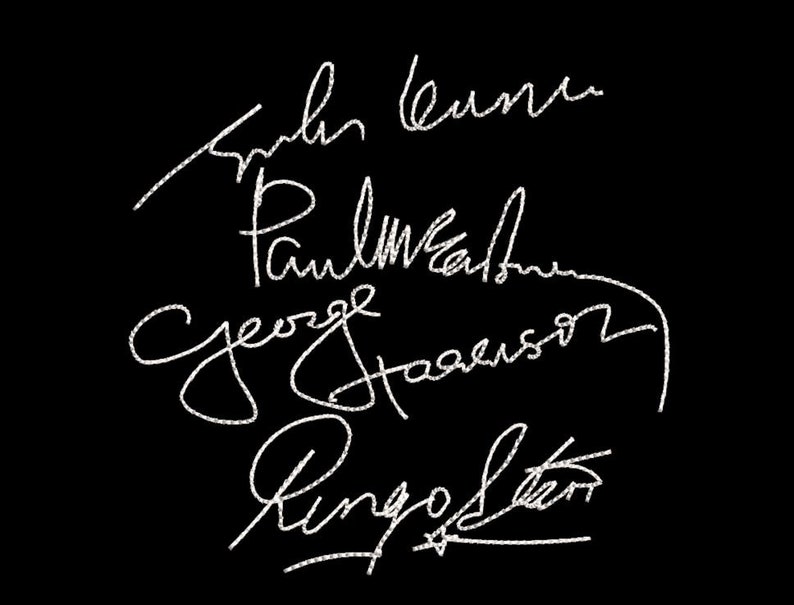 Beatles Autograph Embroidery Design Instant Download - Etsy