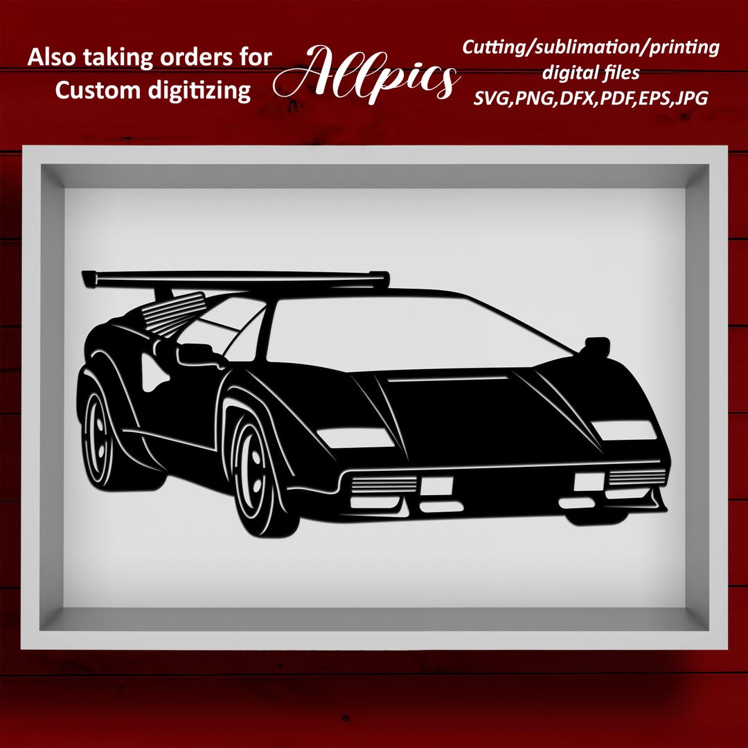 Countach SVG, Car Cutting SVG Files, Instant Download, Countach PNG ...