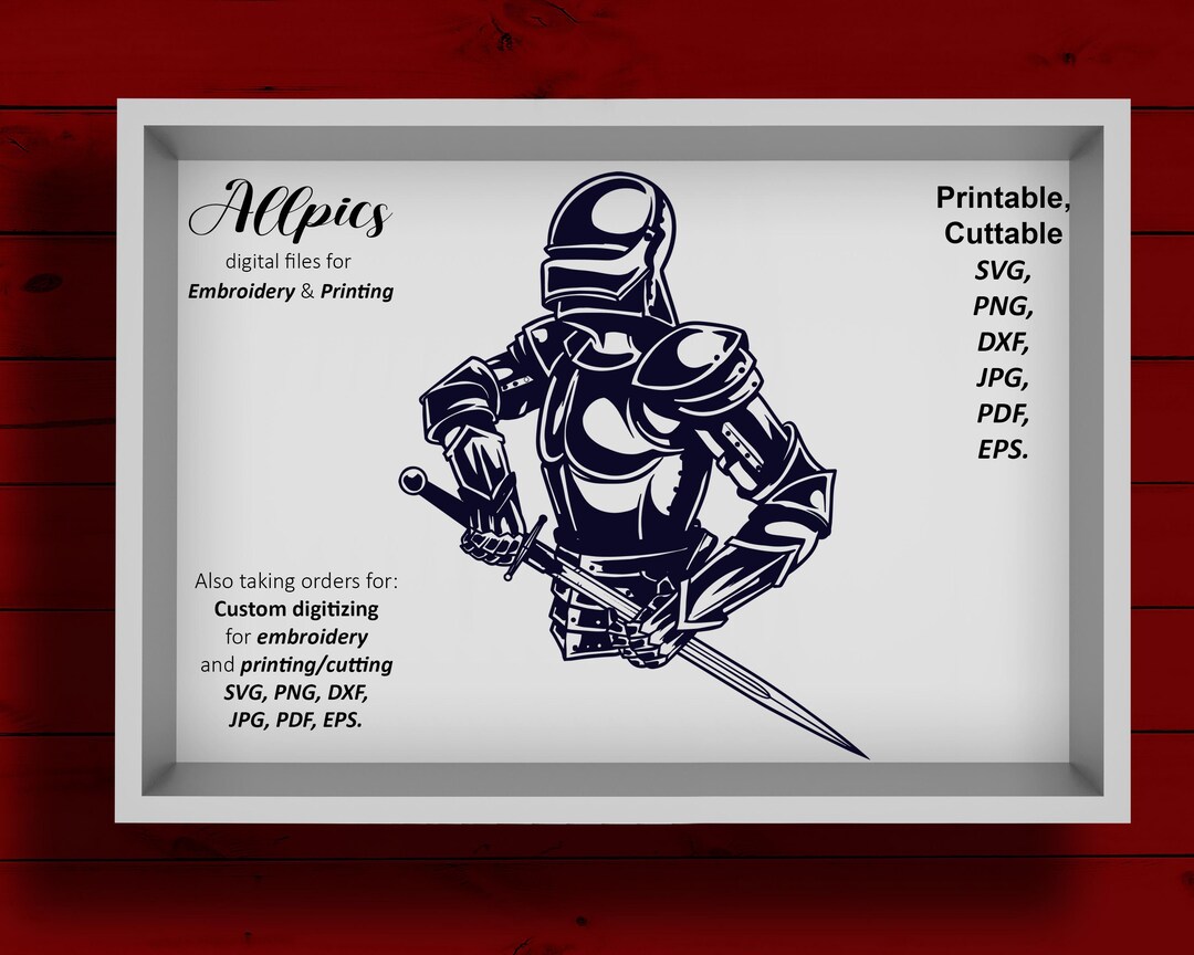 Medieval Knight in Armor SVG: Realistic Scalable Cutting File, Clipart ...