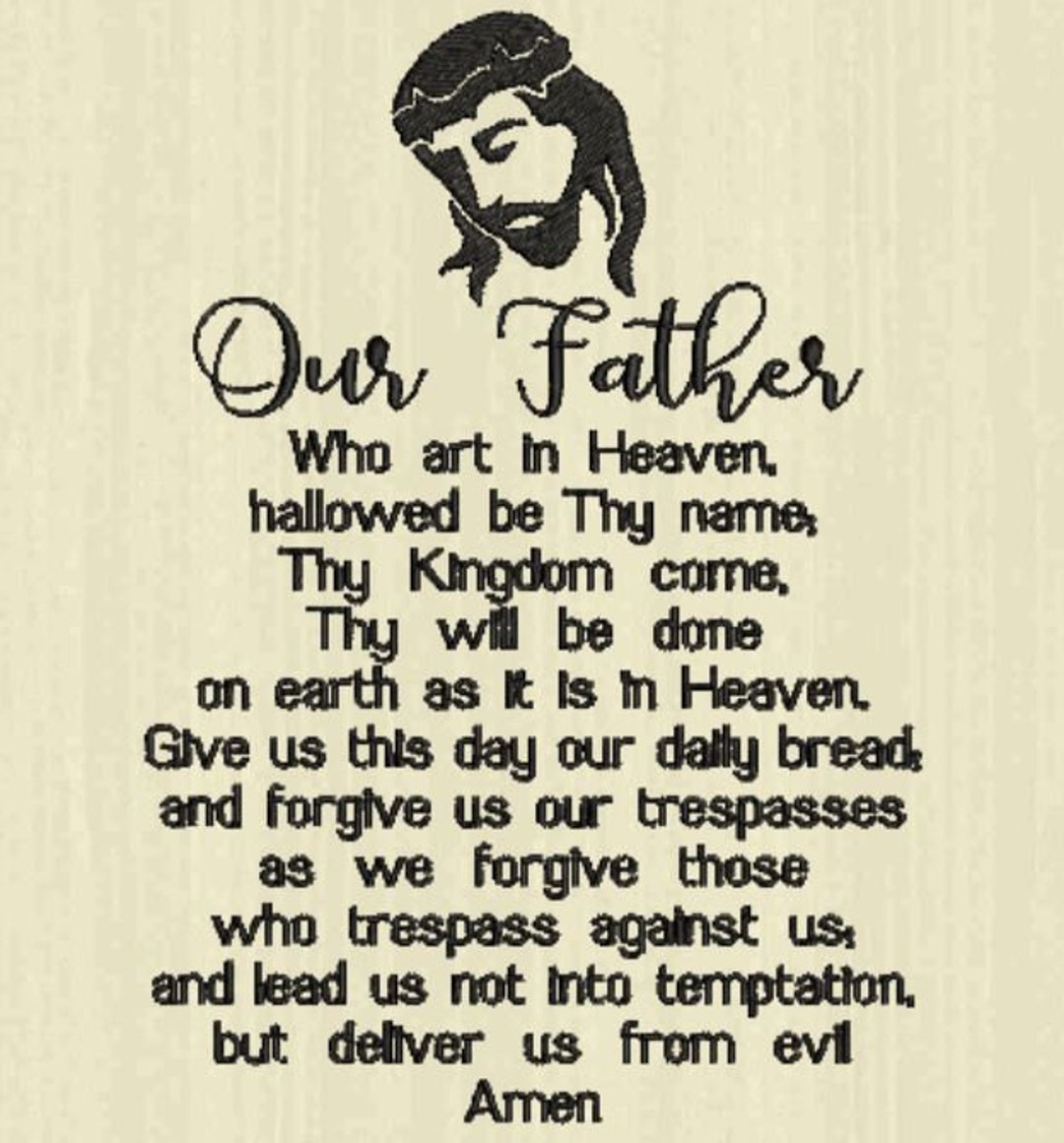 Embroidery Machine Files Our Father Prayer Instant Download. - Etsy
